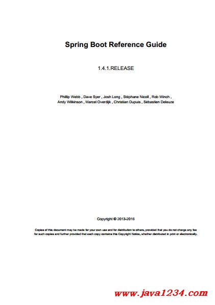 Spring Boot Reference Guide Pdf 下载java知识分享网 免费java资源下载