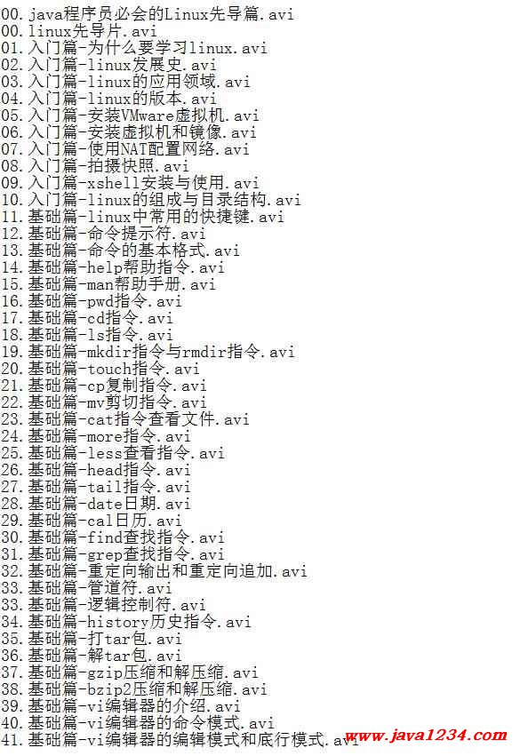 Java程序员必会的linux全集 视频教程 下载java知识分享网 免费java资源下载